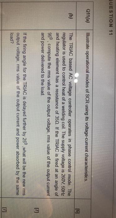 Solved QUESTION 11 Q11(a) Illustrate operational modes of | Chegg.com