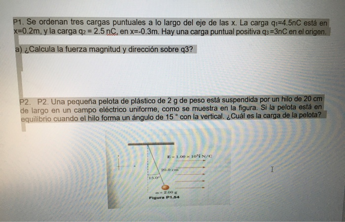 Solved P1. Se ordenan tres cargas puntuales a lo largo del | Chegg.com