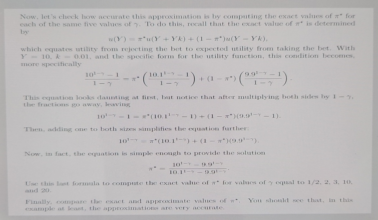 Solved Now, let's check how accurate this approximation is | Chegg.com