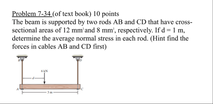 Solved Problem 7-34 (of text book) 10 ﻿pointsThe beam is | Chegg.com