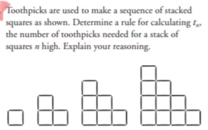 Solved Toothpicks are used to make a sequence of stacked | Chegg.com