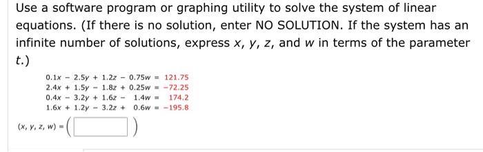 Solved Use a software program or graphing utility to solve | Chegg.com