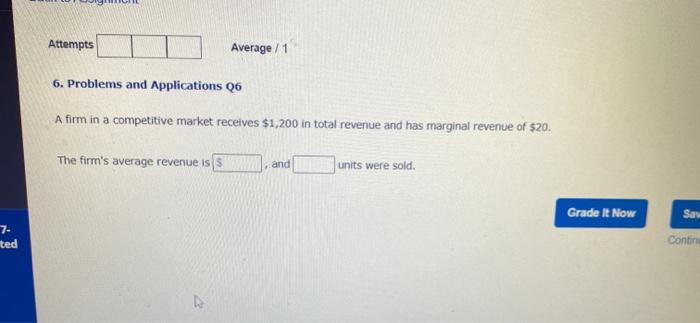 Solved Attempts Average / 1 6. Problems and Applications Q6 | Chegg.com