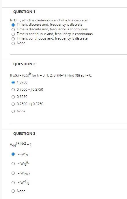 Solved QUESTION 1 In DFT, which is continuous and which is | Chegg.com