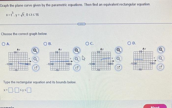 Solved Graph the plane curve given by the parametric | Chegg.com