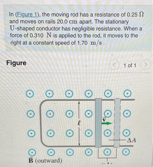 Solved In (Figure 1), the moving rod has a resistance of | Chegg.com