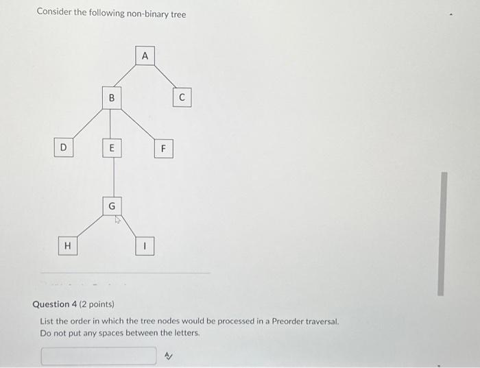 Solved Consider the following non-binary tree Question 4 (2 | Chegg.com