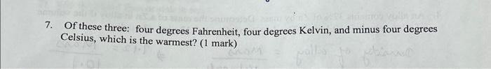Solved If anisimos volls 7. Of these three: four degrees | Chegg.com