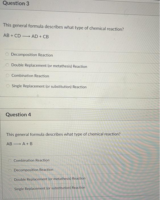 Solved Question 3 This general formula describes what type | Chegg.com