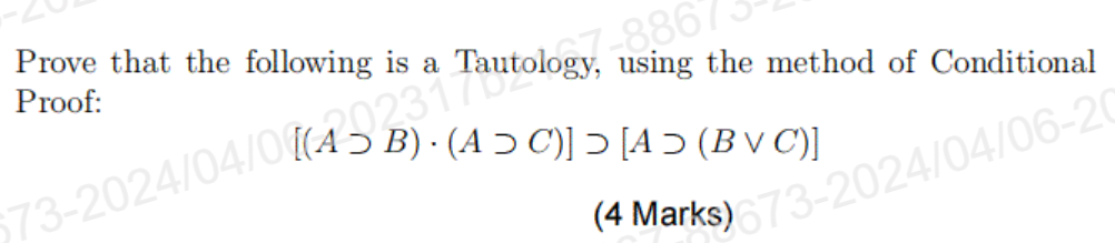 Solved Prove that the following is a Tautology, using the | Chegg.com