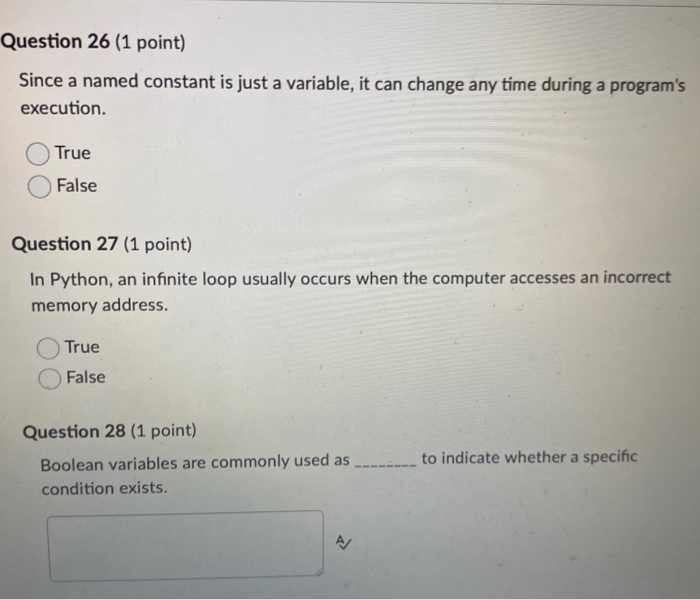 Solved Question 26 (1 point) Since a named constant is just | Chegg.com