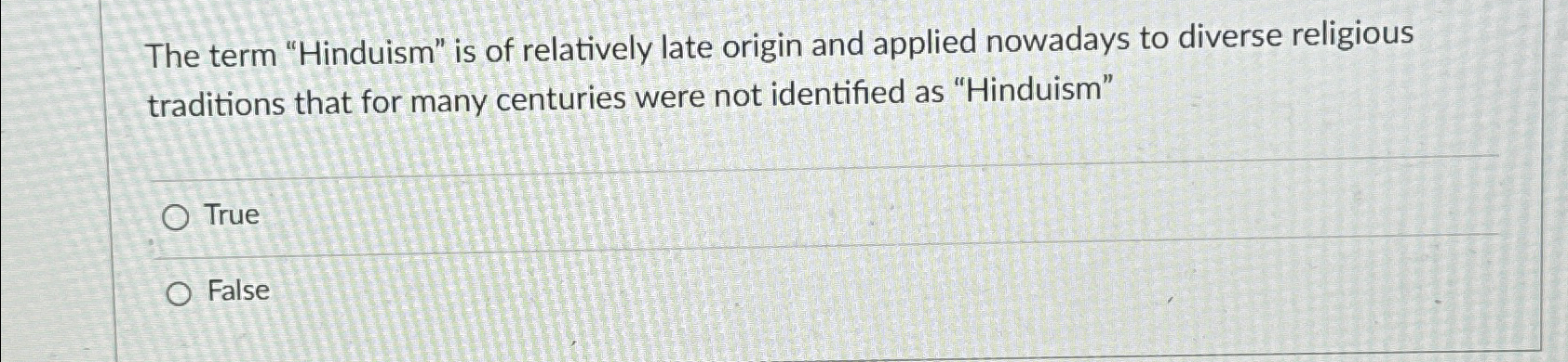 Solved The term "Hinduism" is of relatively late origin and | Chegg.com