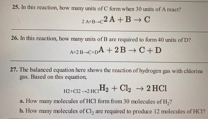 Solved 25. In this reaction, how many units of C form when | Chegg.com