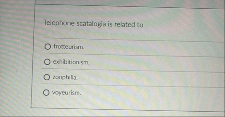 Solved Telephone scatalogia is related to | Chegg.com