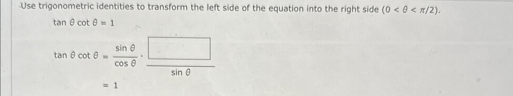 Solved Use trigonometric identities to transform the left | Chegg.com