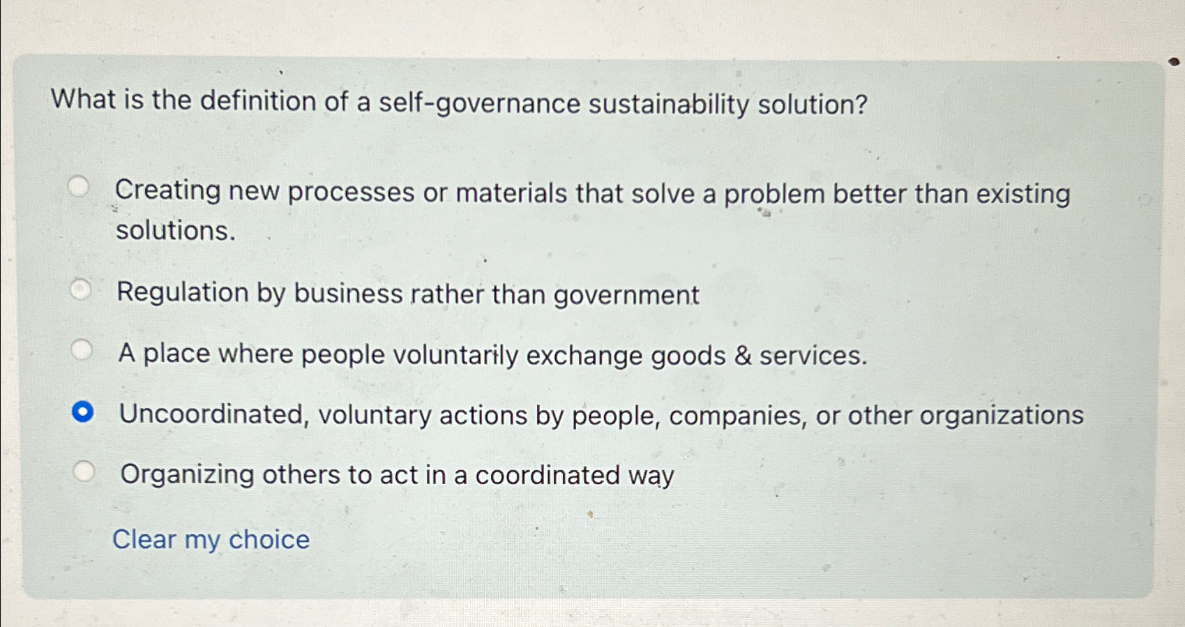 Solved What is the definition of a self-governance | Chegg.com