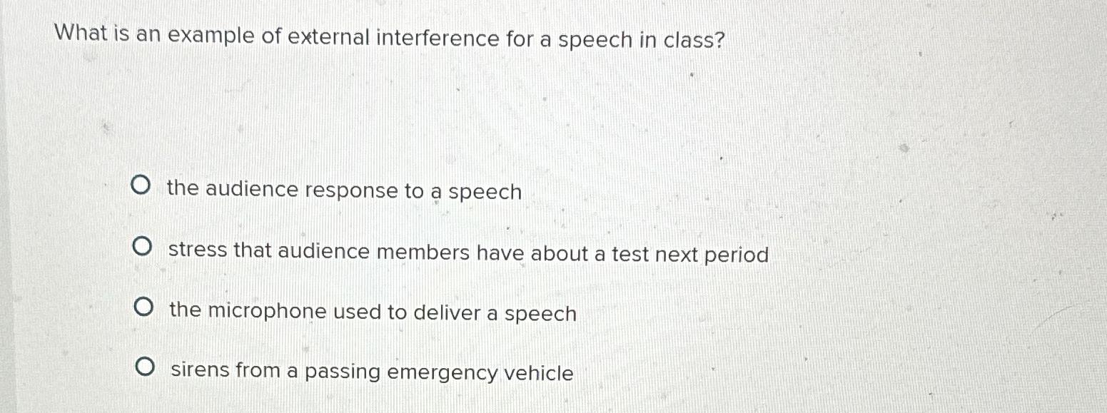 Solved What is an example of external interference for a | Chegg.com