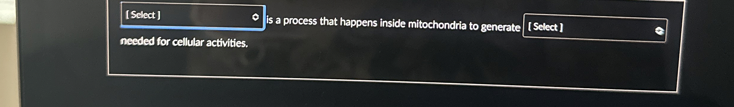 Solved [Select] ﻿is a process that happens inside | Chegg.com
