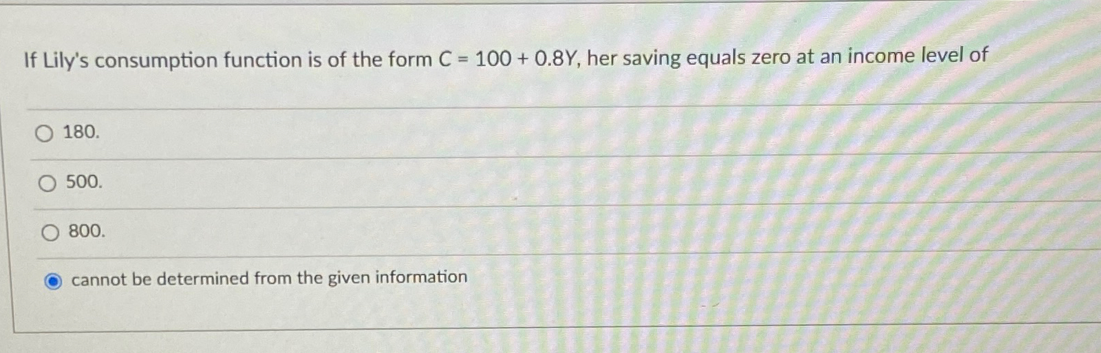 Solved If Lily's consumption function is of the form | Chegg.com