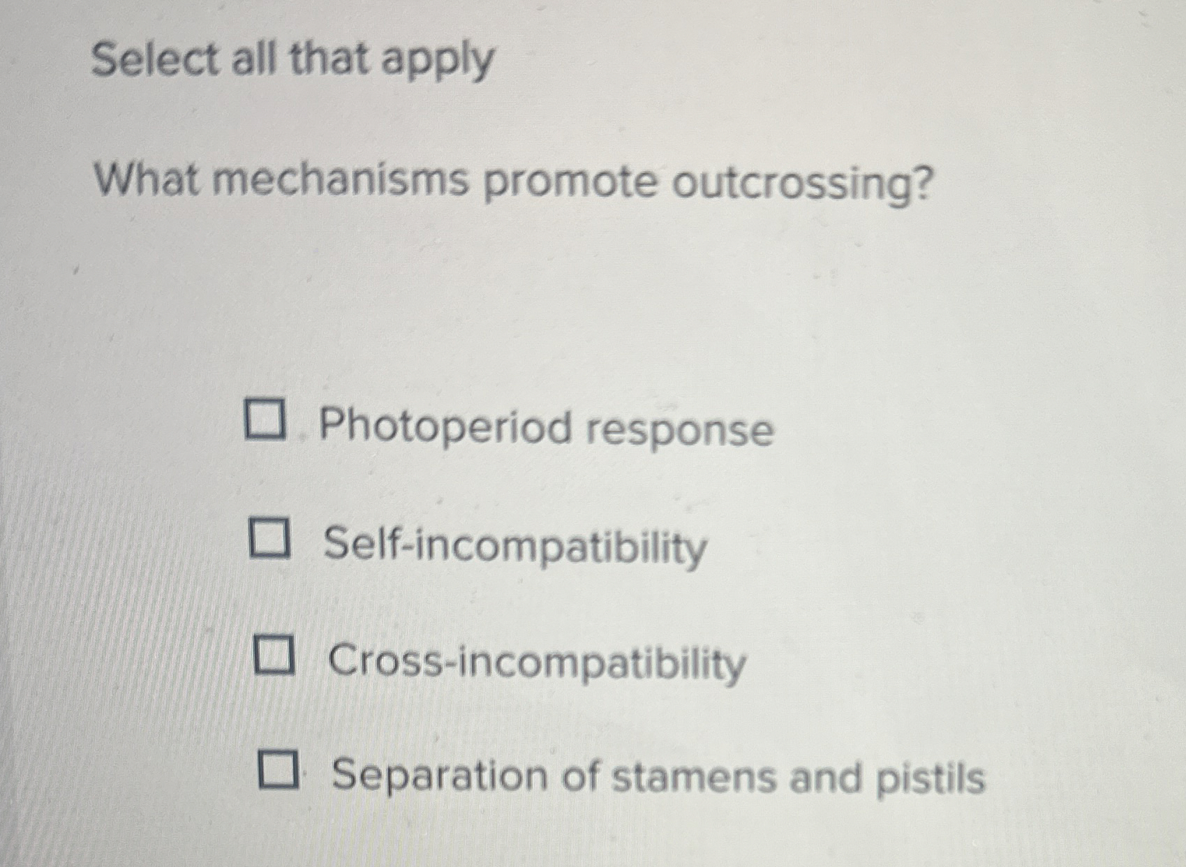 Solved Select all that applyWhat mechanisms promote | Chegg.com