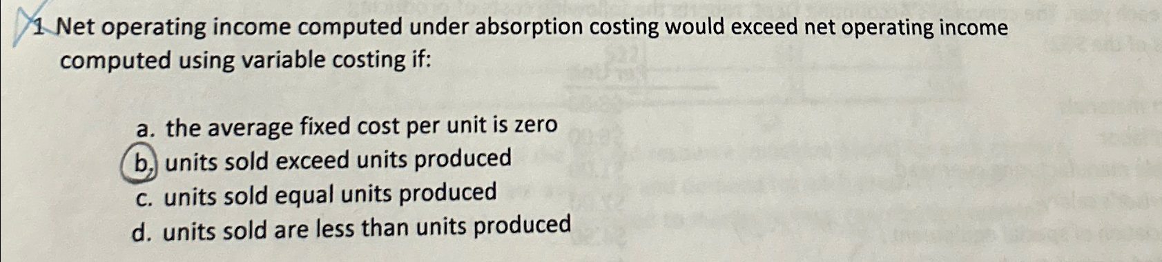 Solved Net operating income computed under absorption | Chegg.com