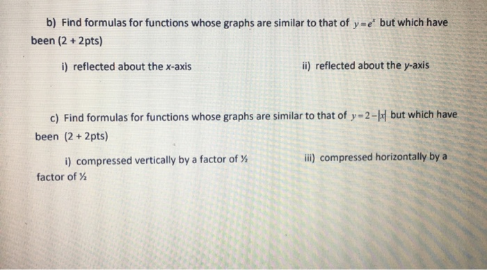Solved b) Find formulas for functions whose graphs are | Chegg.com