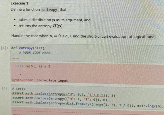 Solved Exercise 1 Define a function that - takes a | Chegg.com