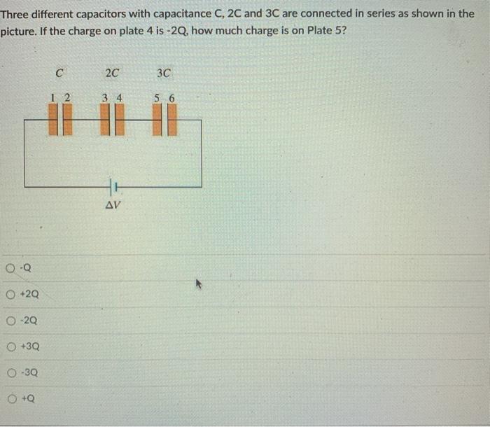 Solved Three different capacitors with capacitance C, 2C and | Chegg.com