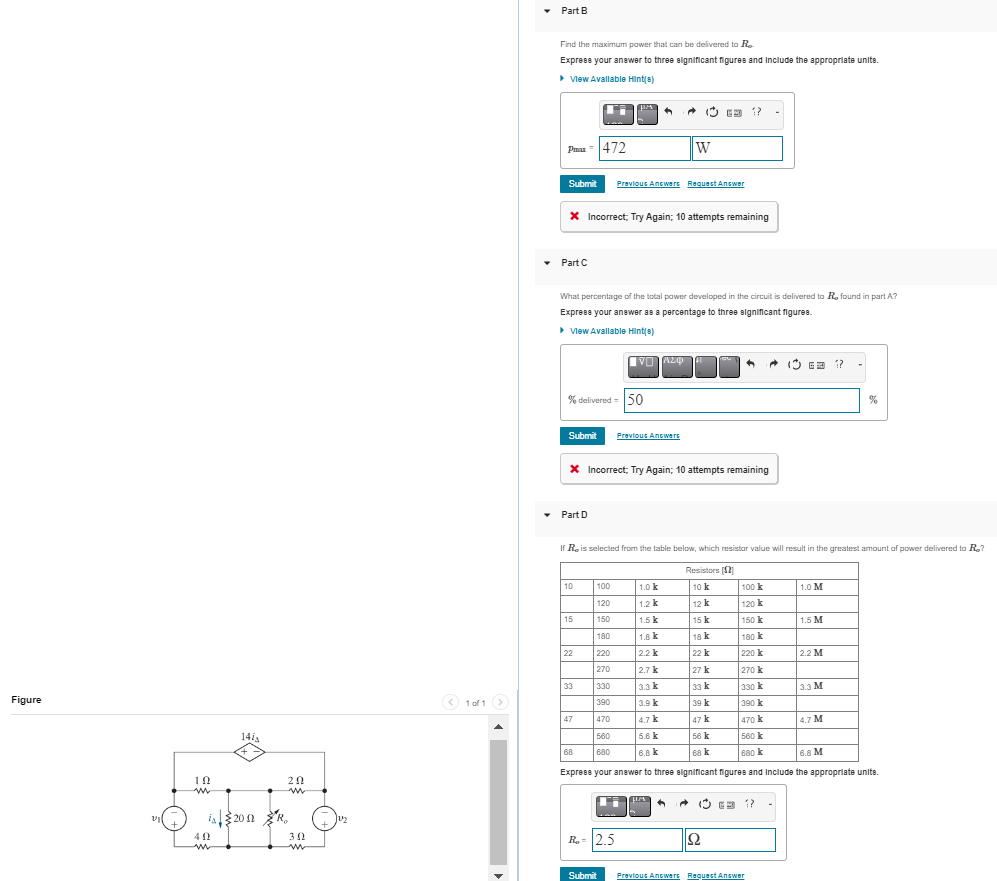 Solved The variable resistor Ro ﻿in the circuit in (Figure | Chegg.com