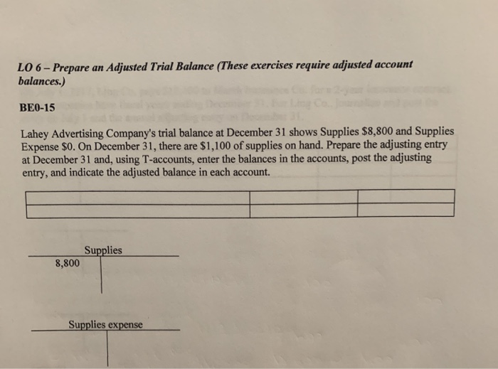 Solved Adjusted Trial Balance (These exercises require | Chegg.com