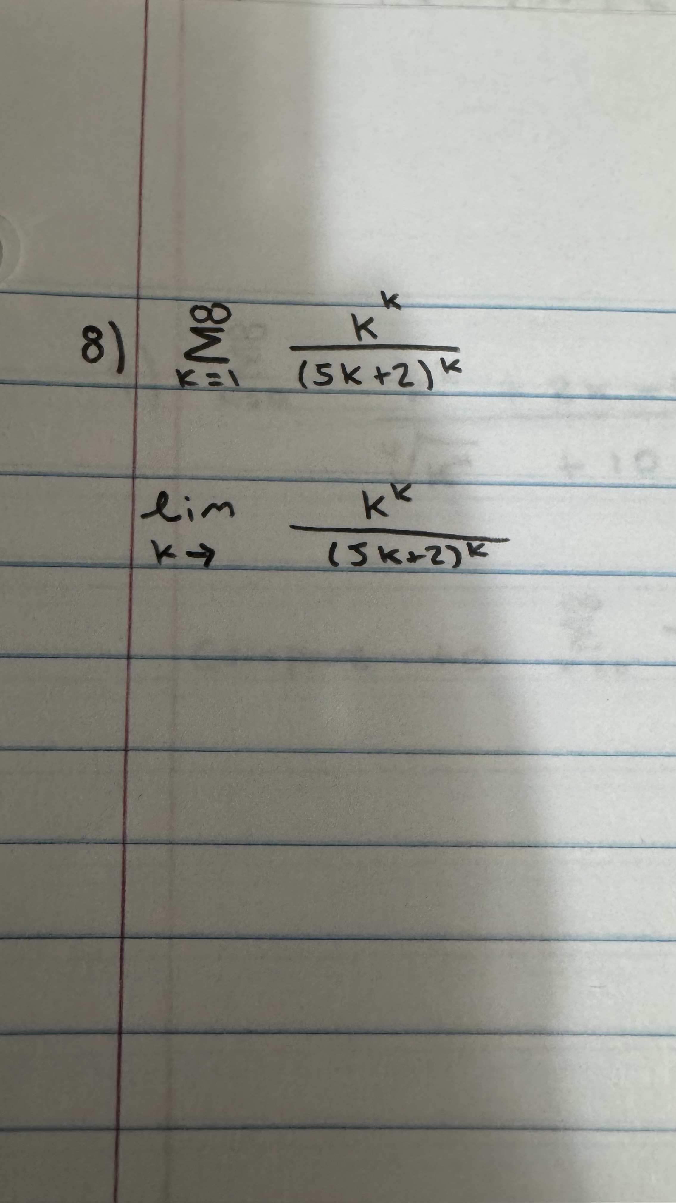 Solved ∑k=1∞kk(5k+2)kFind the interval of ﻿convergence. use | Chegg.com