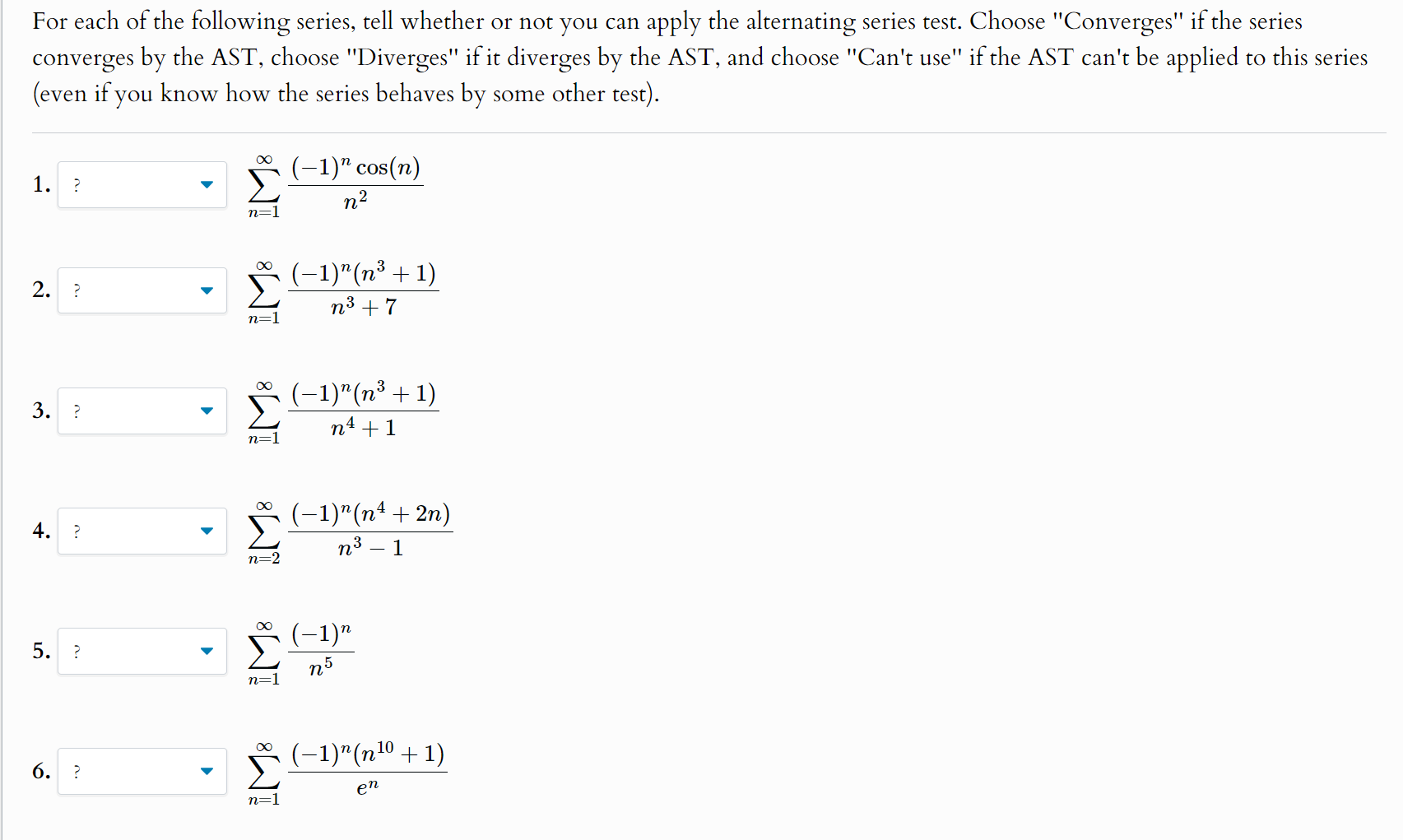 Solved For each of the following series, tell whether or not | Chegg.com