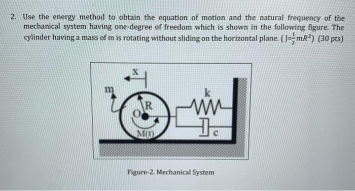 Solved 2. Use the energy method to obtain the equation of | Chegg.com