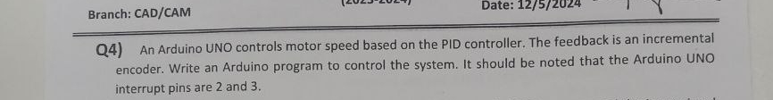 Solved Q4) ﻿An Arduino UNO controls motor speed based on the | Chegg.com