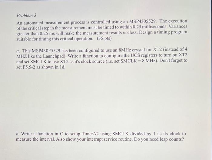 Solved Problem 3 An automated measurement process is | Chegg.com