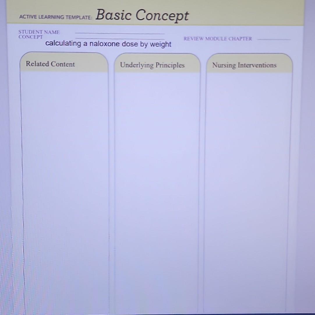 Solved active legrnng template: Basic Concept STUDENT NAME | Chegg.com