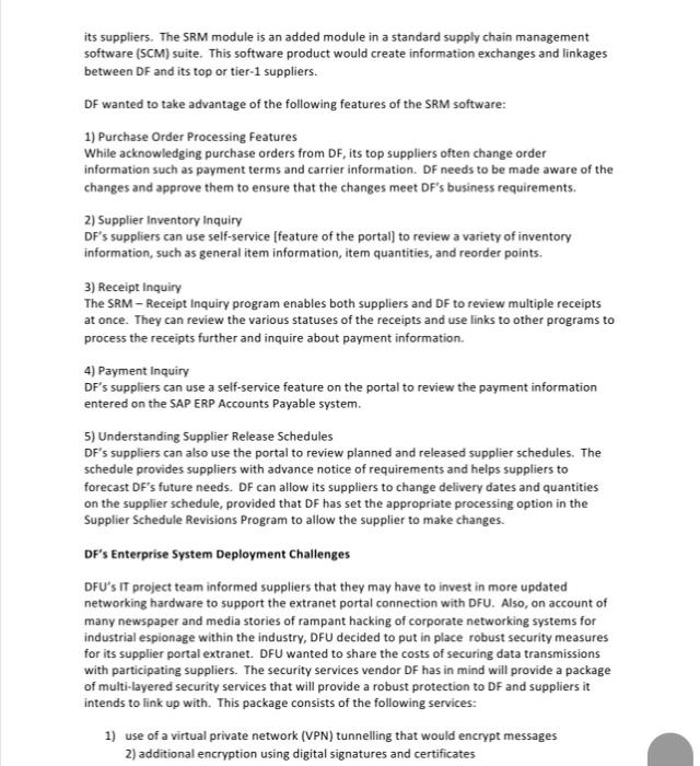 Solved ENTERPRISE SYSTEM IMPLEMENTATION CHALLENGES AT | Chegg.com