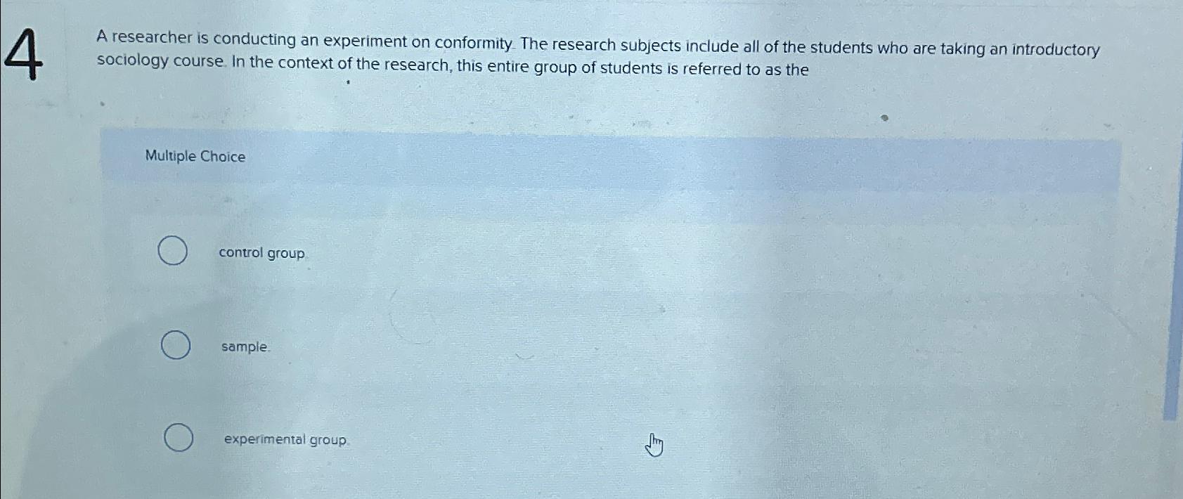 Solved A researcher is conducting an experiment on | Chegg.com
