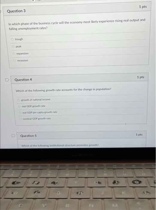 Solved 1 pts Question 3 In which phase of the business cycle | Chegg.com