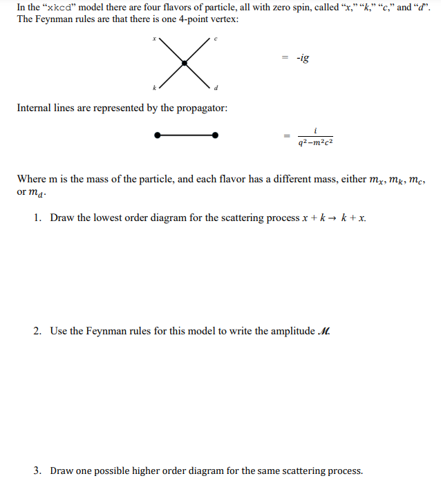Solved In the "xkcd" ﻿model there are four flavors of | Chegg.com
