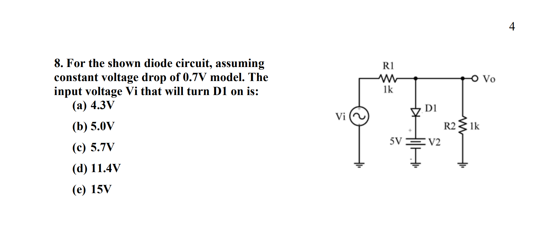 Solved For the shown diode circuit, assumingconstant voltage | Chegg.com