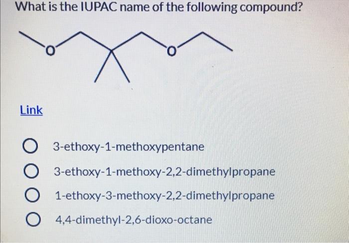 Solved What is the IUPAC name of the following compound? | Chegg.com