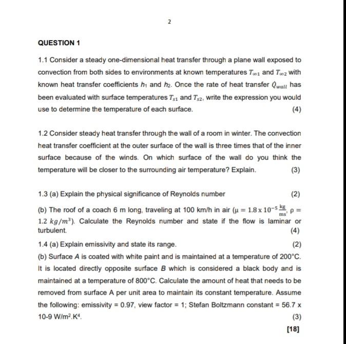 Solved QUESTION 1 1.1 Consider a steady one-dimensional heat | Chegg.com