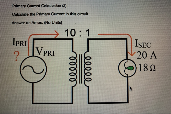 Solved Primary Current Calculation (2) Calculate the Primary | Chegg.com
