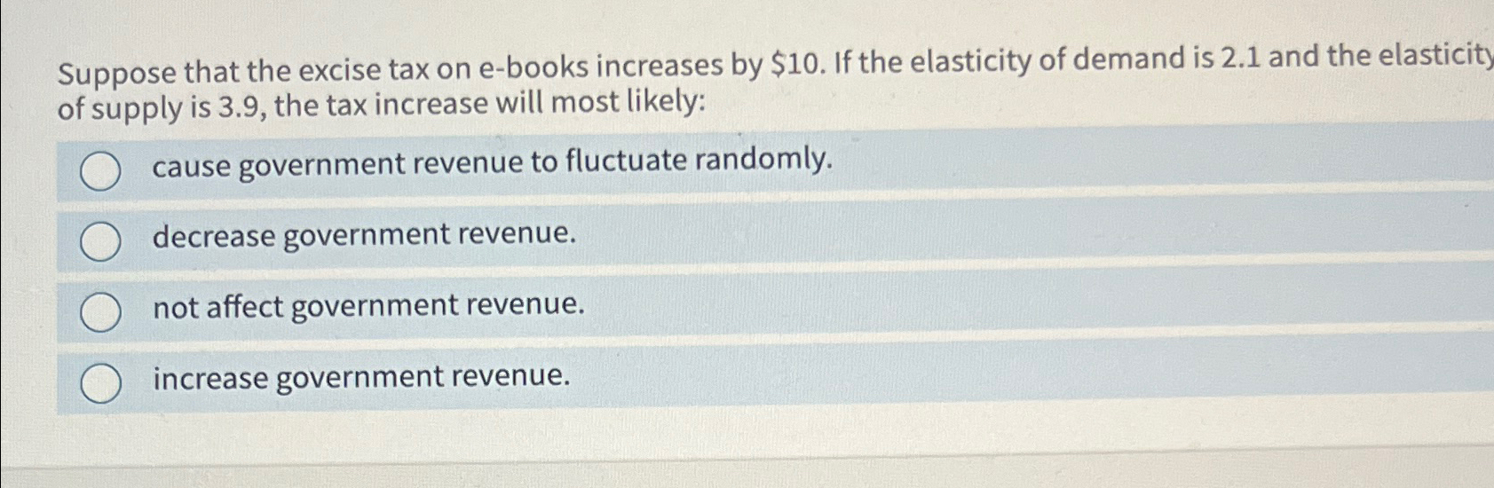 Solved Suppose that the excise tax on e-books increases by | Chegg.com