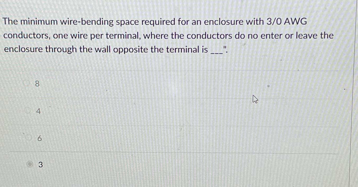 Solved The minimum wire-bending space required for an | Chegg.com