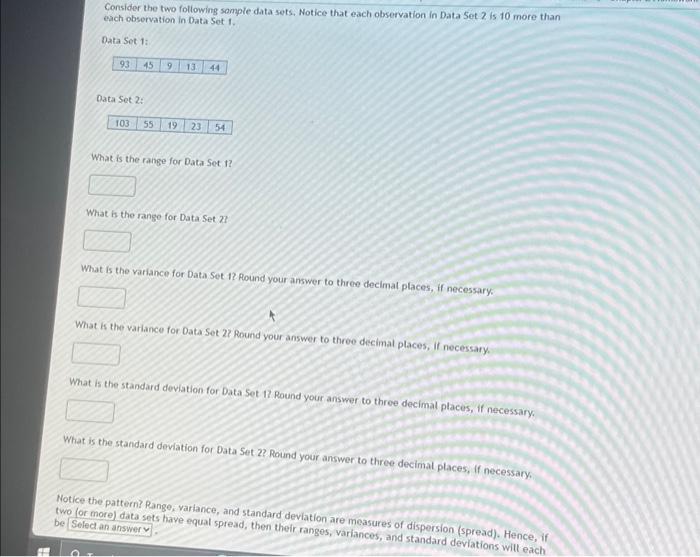 Solved Consider the two following sample data sets, Notice | Chegg.com Solved Consider the two following sample data sets, Notice | Chegg.com
