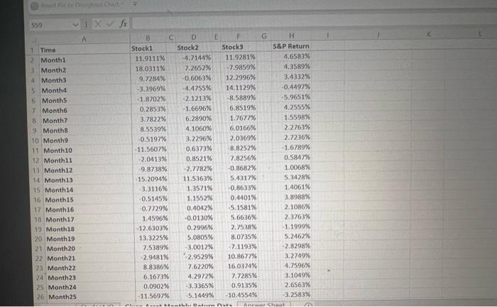 2. Check tho "Given Asset Monthly Return Data' | Chegg.com
