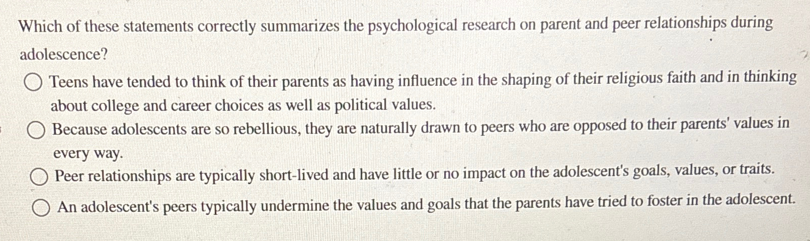 Solved Which of these statements correctly summarizes the | Chegg.com