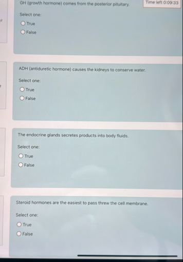 Solved GH (growth hormone) ﻿comes from the posterior | Chegg.com